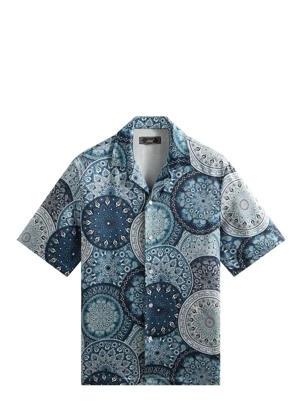 Kith Mosaic Mandala Thompson Camp Collar Shirt - Blue