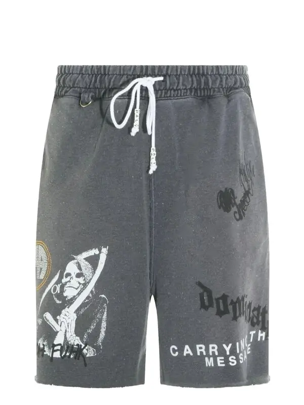 PALY HOLLYWOOD Vintage Graphic Sweatshorts - Black