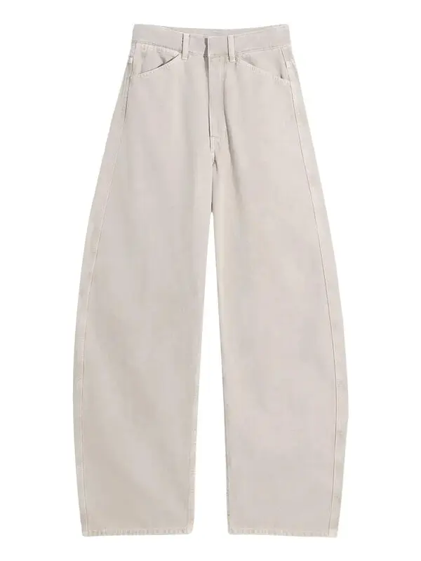 LEMAIRE High Waisted Curved Pants - Tan
