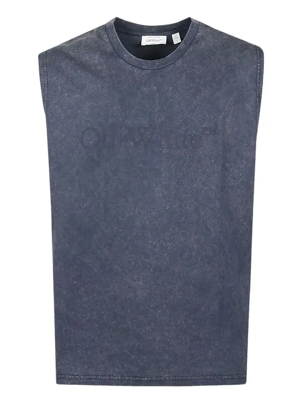 Off-White Sleeveless Top - Grey