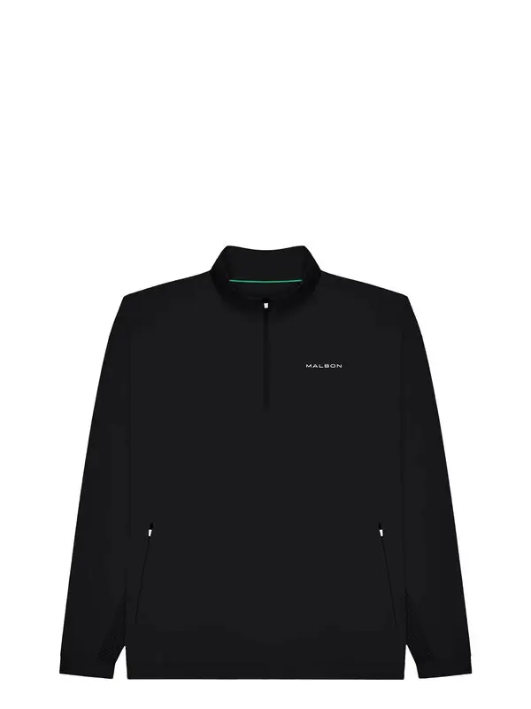 MALBON Performance Quarter Zip Shell Pullover - Black