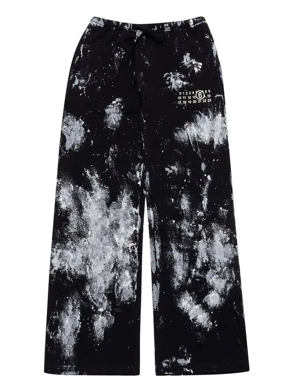 MAISON MARGIELA Printed Wide Leg Pants - Black