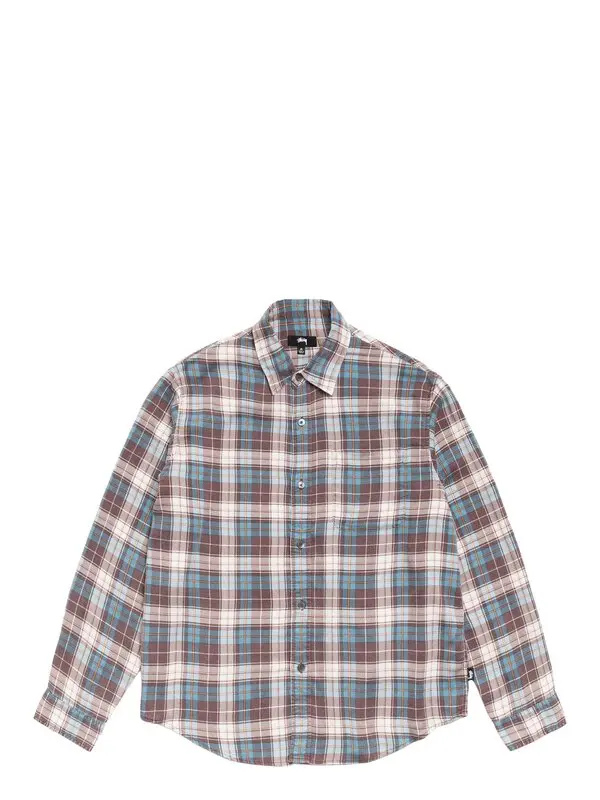 StÜssy Plaid Long Sleeve Shirt - Brown