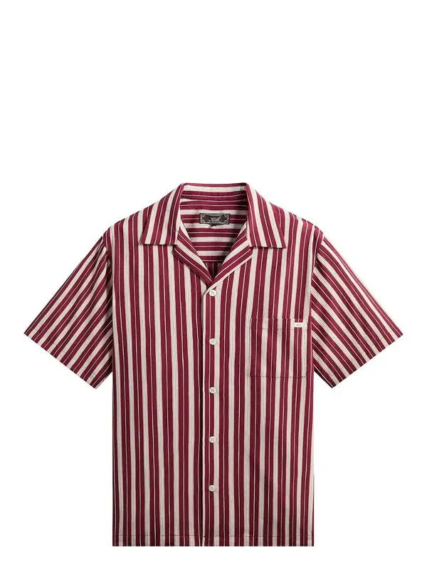 Kith Barre Stripe Thompson Camp Collar Shirt - Red