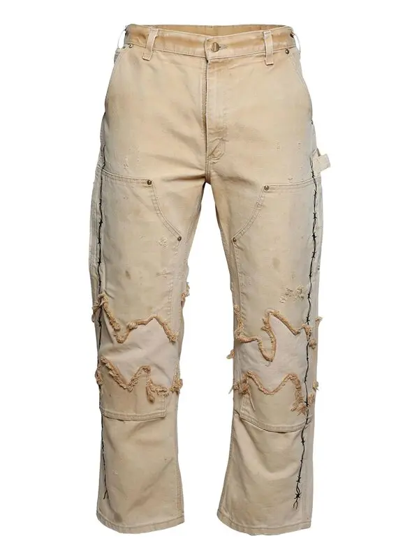 WARREN LOTAS X Carhartt Barbed Wire Reconstructed Vintage Double Knee Pants - Tan