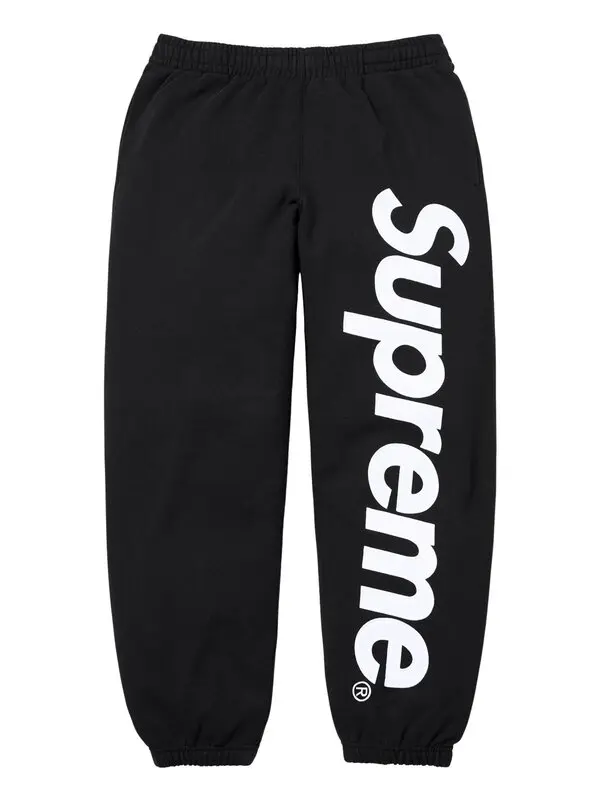 Supreme Satin Appliqué Sweatpant - Black