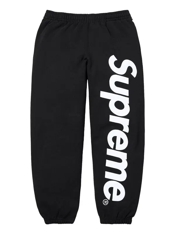 Supreme Satin Appliqué Sweatpant - Black