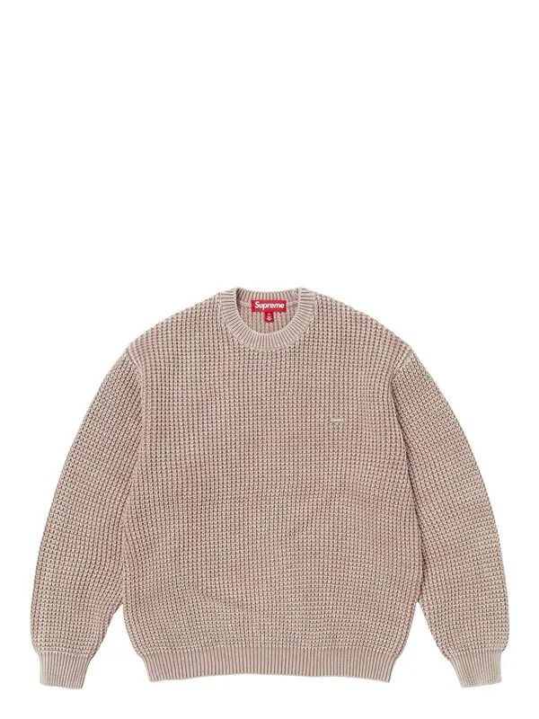 Supreme Washed Small Box Waffle Sweater - Brown
