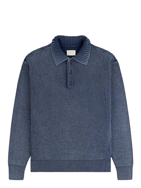 Aimé Leon Dore Stone Washed Knit Polo - Blue
