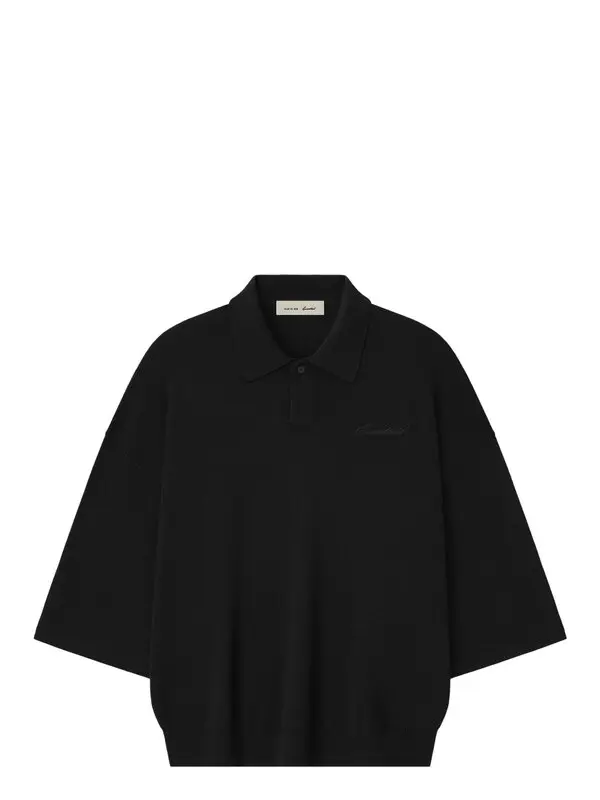 Fear Of God Signature Quarter Sleeve Knit Polo - Black