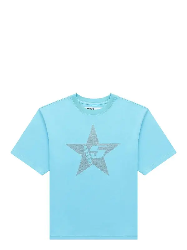SP5DER Big 5 Star Rhinestone T-shirt - Blue