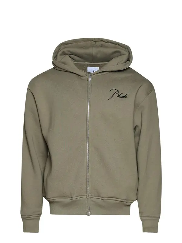 Rhude Classique Zip Up Hoodie - Green