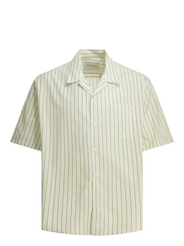 Ami Short-sleeve Shirt With Camp Collar - White