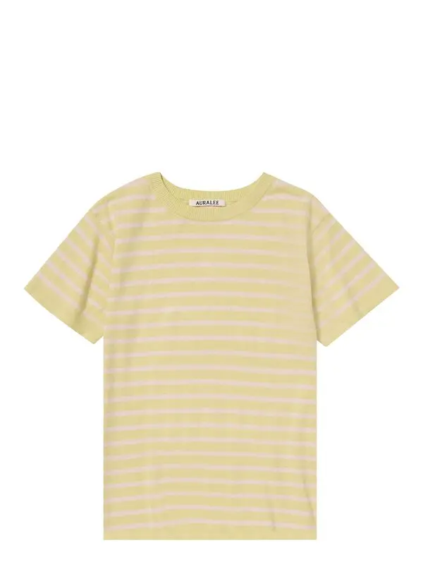 Auralee High Gauge Cotton Knit Tee - Pink