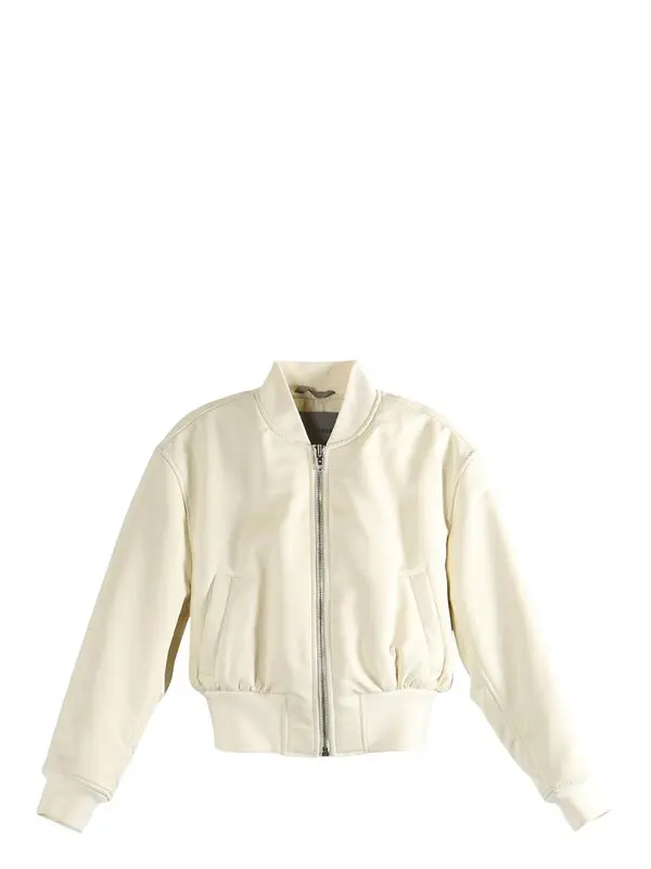 Balenciaga Cropped Bomber Jacket - Cream
