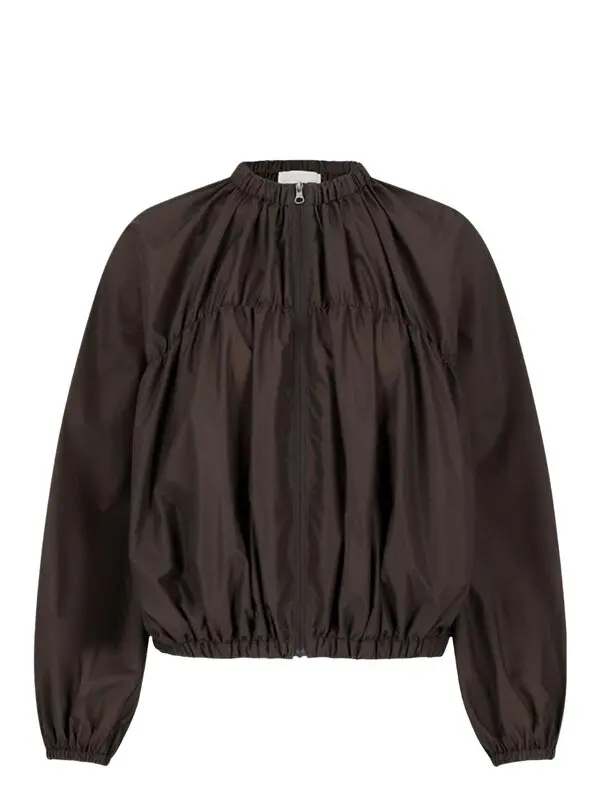 AMOMENTO Nylon Shirring Jumper - Brown