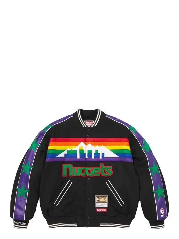 Supreme X Mitchell & Ness Teams Varsity Jacket - Black