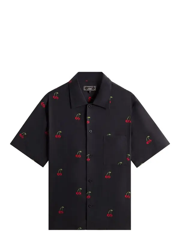 Kith Printed Cherry Cupro Linen Beckham Buttondown - Black
