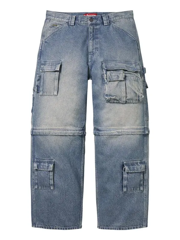 Supreme Zip-off Utility Denim Pants - Blue