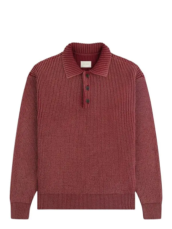 Aimé Leon Dore Stone Washed Knit Polo - Red