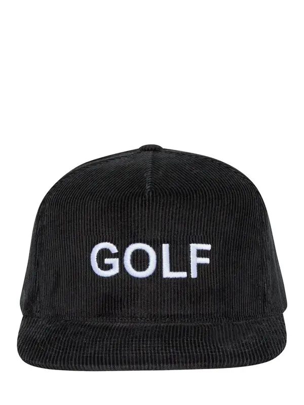 GOLF WANG Corduroy 5 Panel Strapback Hat - Black