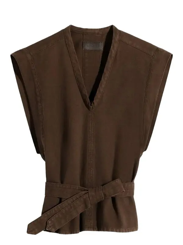 LEMAIRE Sleeveless Belted Top - Brown