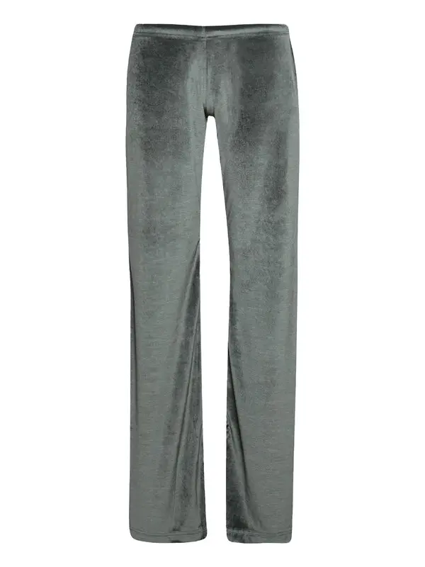 Balenciaga Velvet Wide Leg Track Pants - Green