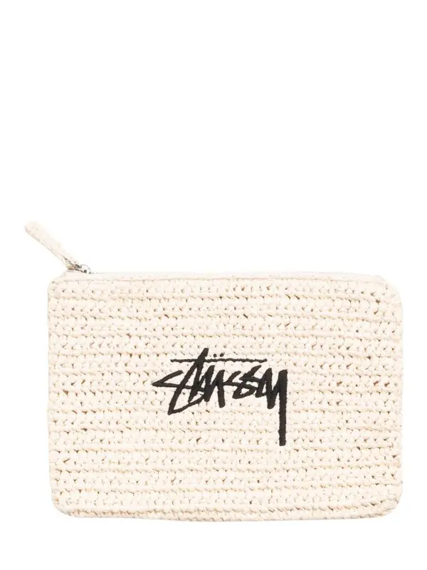 StÜssy Raffia Zip Pouch - Cream