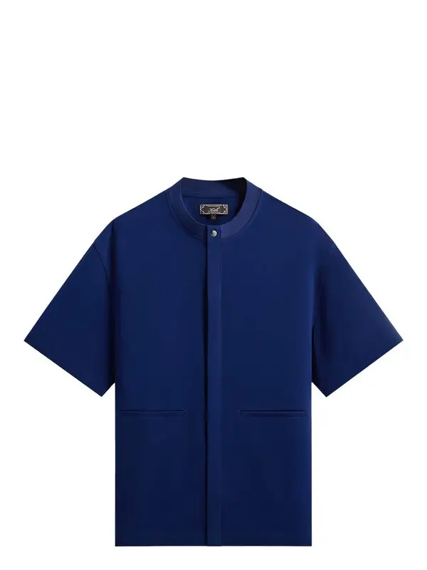 Kith Double Crepe Mandarin Collar Shirt - Blue