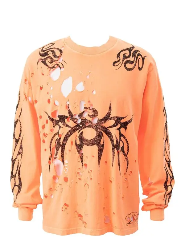 HELLSTAR Tribal Long-sleeve Top - Orange
