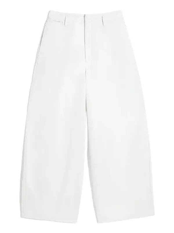 LEMAIRE Wide Leg Chino Trousers - White