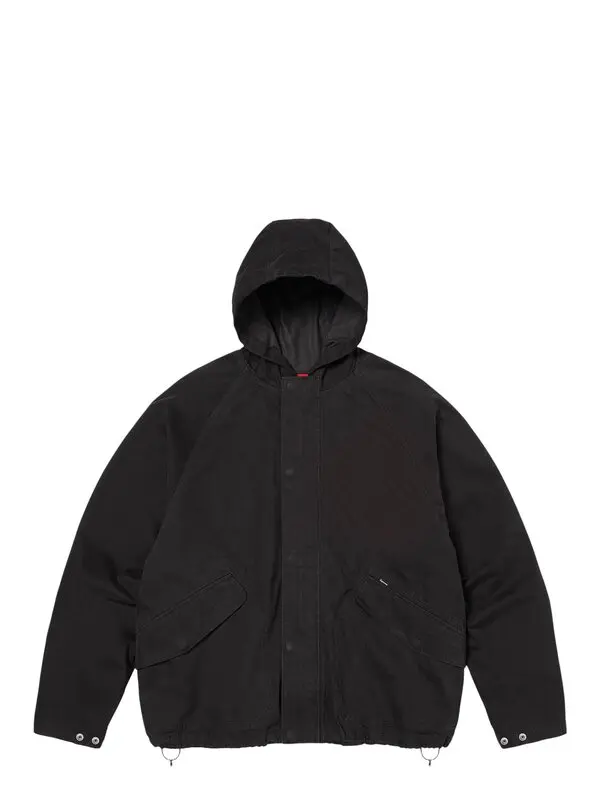 Supreme Hooded Raglan Jacket - Black