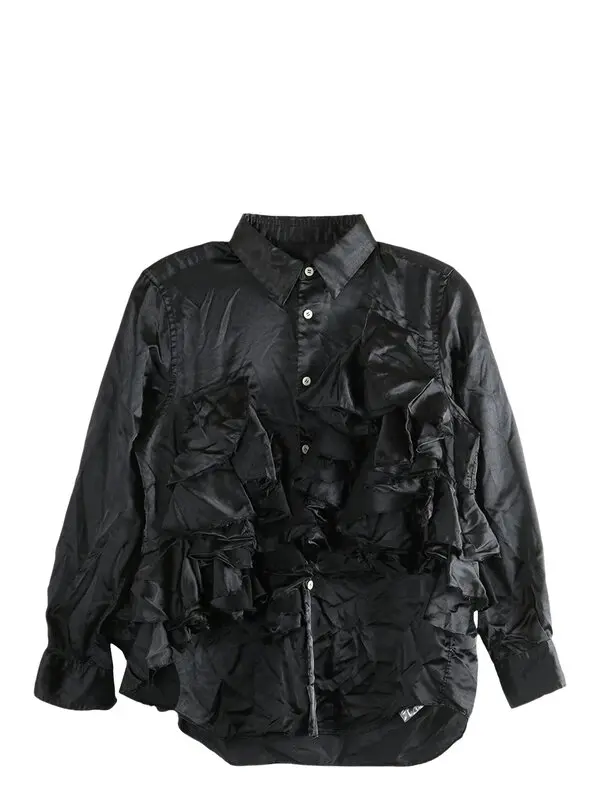 Comme Des Garçons Ruffled Button-up Blouse - Black