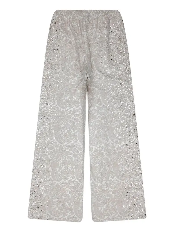BIRTH OF ROYAL CHILD Cashew Blossom Wide Leg Sweatpants - White