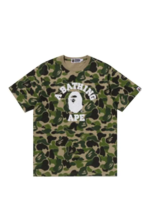 A BATHING APE Abc Camo College T-shirt - Green