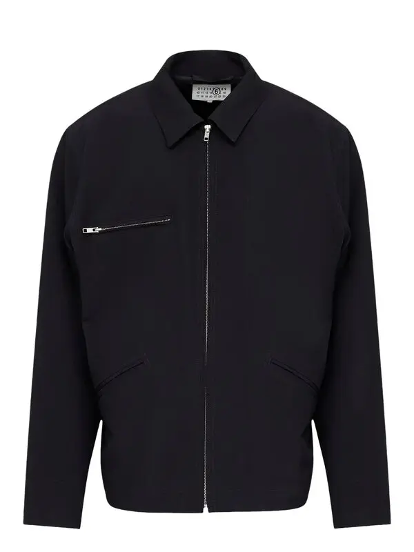 MAISON MARGIELA Zip-up Wool Blend Jacket - Black