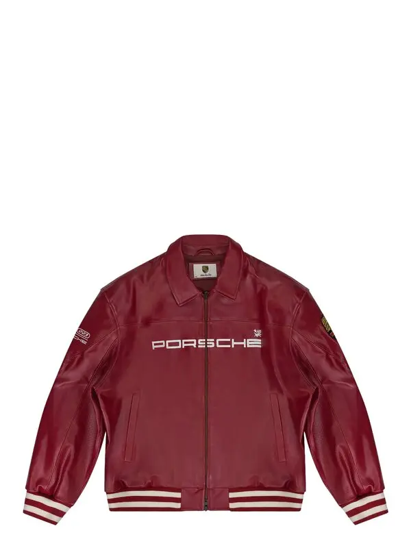 Aimé Leon Dore X Porsche 993 Turbo Leather Club Jacket - Red