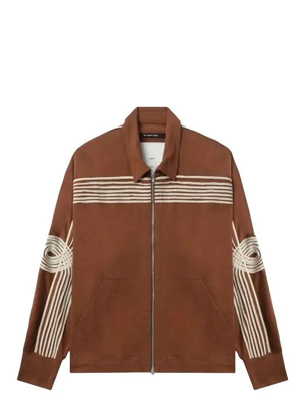 SONG FOR THE MUTE Track Jacket With Striped Applique - Brown