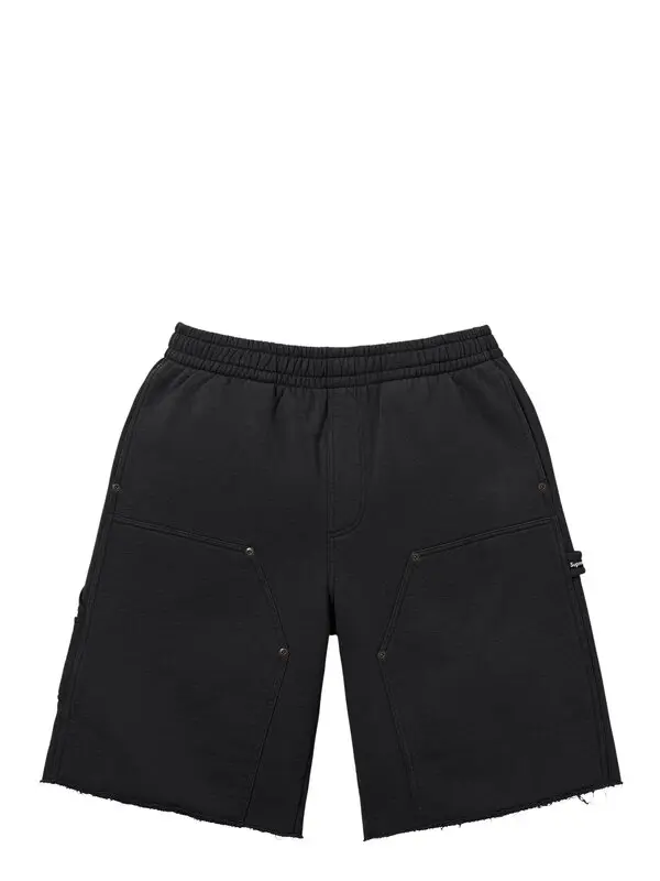 Supreme Double Knee Painter Sweatshort - Black