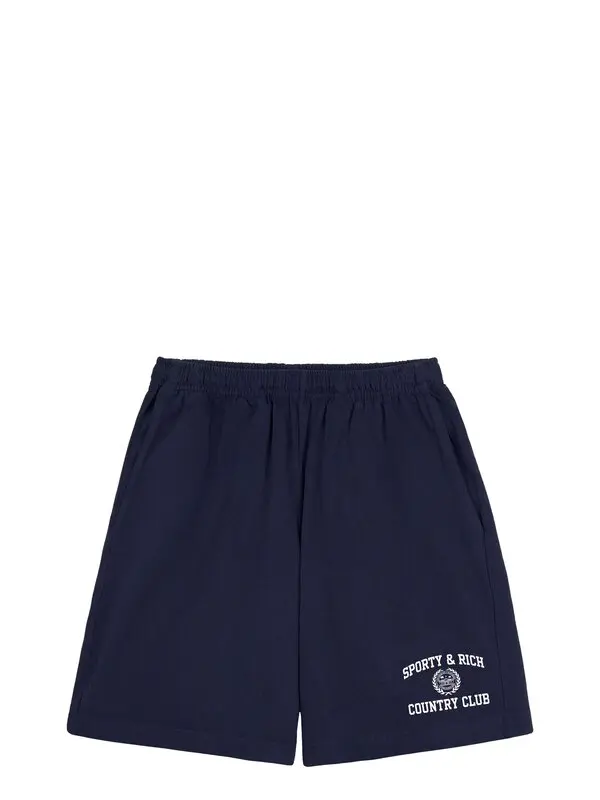 SPORTY & RICH Varsity Crest Gym Short - Blue