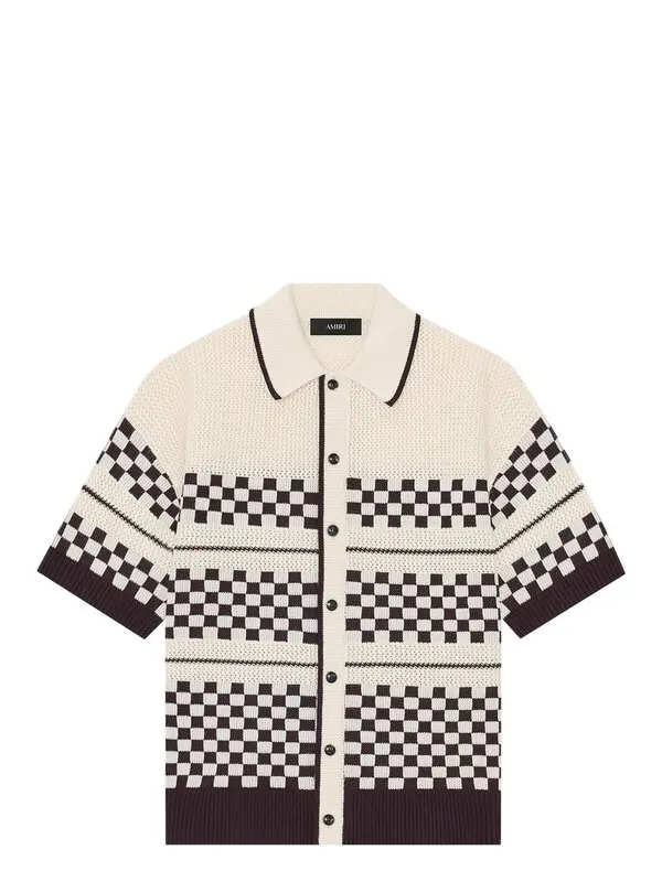 Amiri Checkered Knit Shirt - White