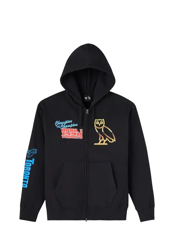 OVO X Wwe Wrestlemania Vi Full Zip Hoodie - Black