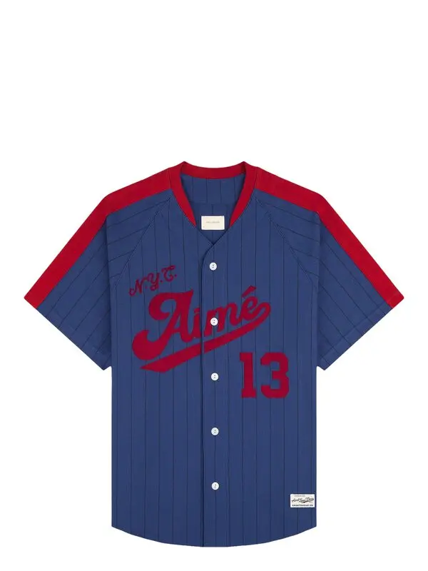 Aimé Leon Dore Oceana Striped Baseball Jersey - Blue