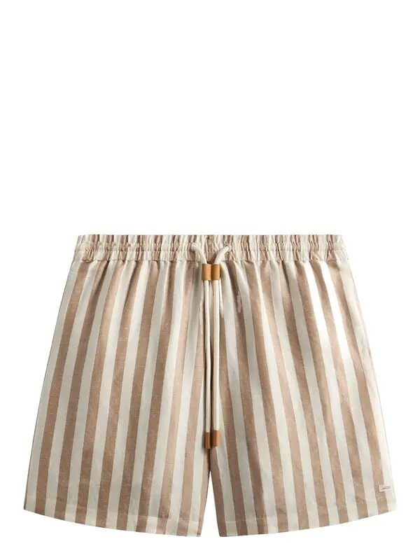 Kith Spun Silk Linen Stripe Kellen Short - Tan