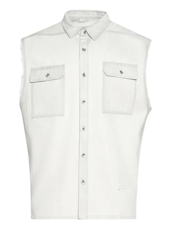 Rick Owens Denim Jumbo Outershirt - White