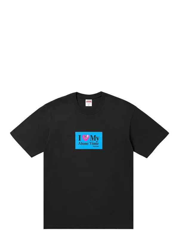 Supreme I Love My Alone Time" Graphic T-shirt - Black