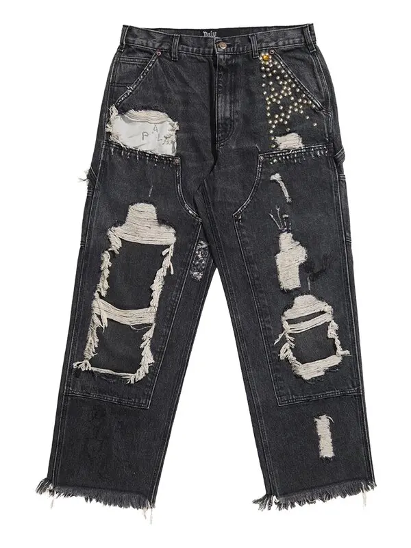 PALY HOLLYWOOD Busted Double Knee Jean - Black