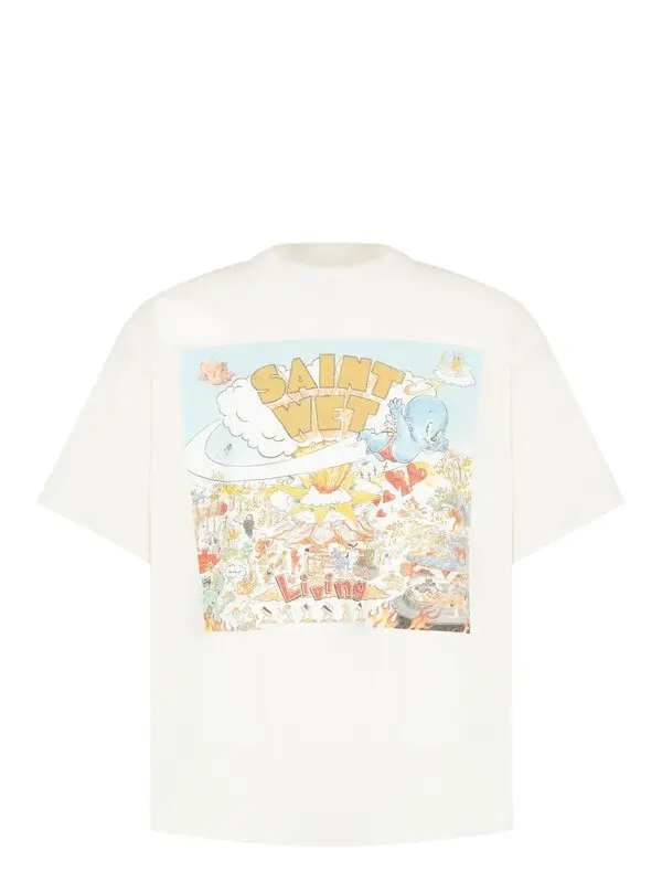 SAINT MXXXXXX Saint Wet" Graphic T-shirt - White