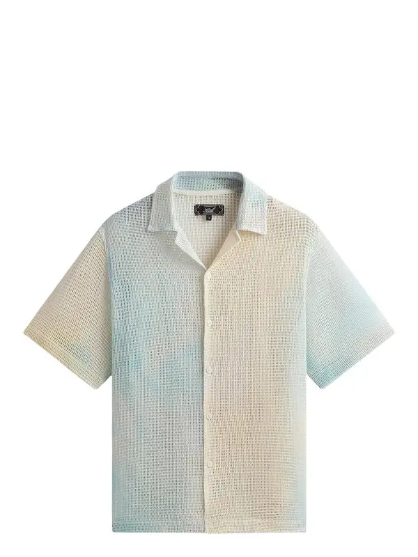 Kith Cloud Dye Cotton Mesh Thompson Camp Collar Shirt - Blue
