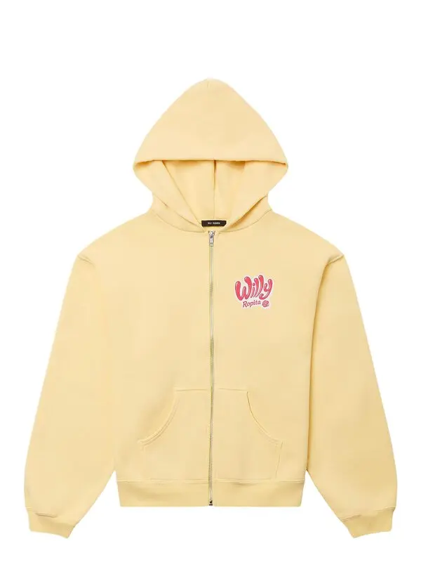 WILLY CHAVARRIA Shrunken Zip-through Hoodie - Yellow
